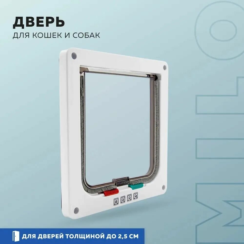 Дверца для животных — дверца для кошек с тоннелем, магнитным ворсом, бесшумным механизмом и 4‑режимной блокировкой — фото 1