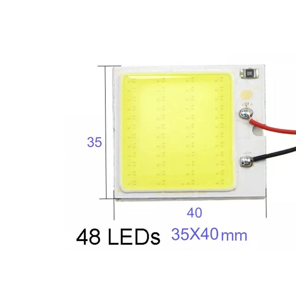 COB Панели Свет с сопротивлением 16LED / 24LED / 36LED / 48LED Декоративный интерьер Свет для чтения Белый Холодный Свет Автоматическая 12V Карта автомобиля 48LEDs, Cool White