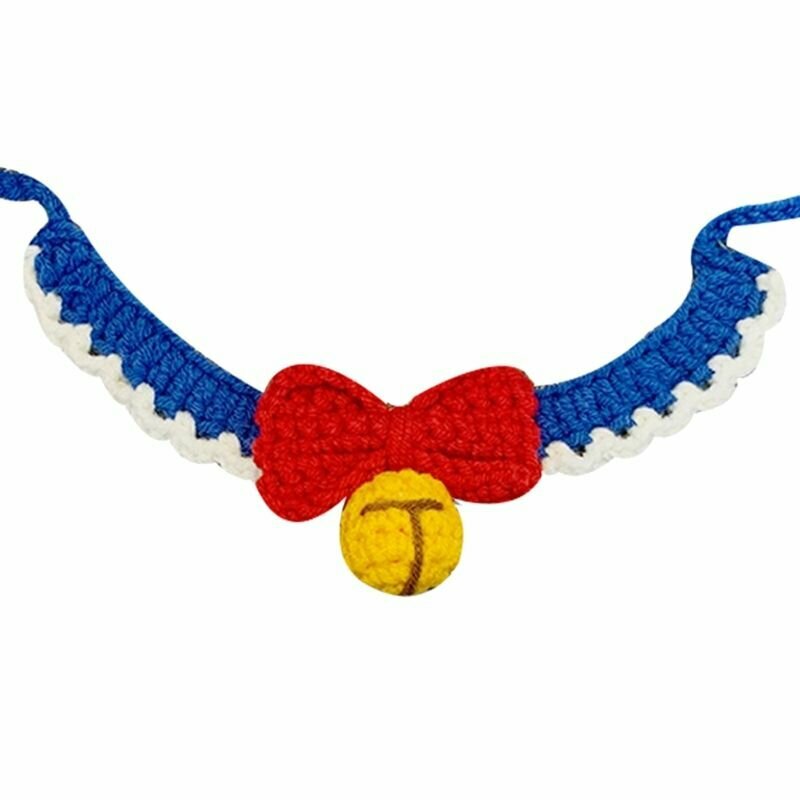 Вязаный ошейник для животных синий