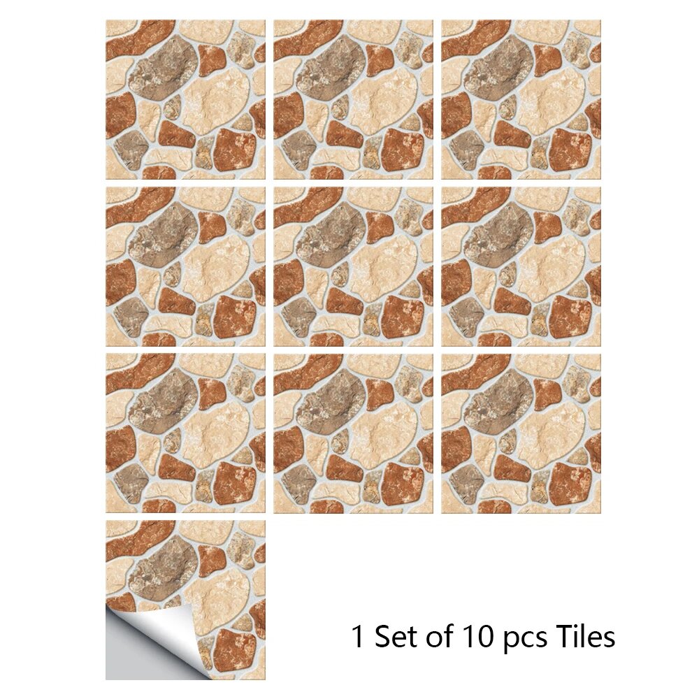 10 шт./компл, матовая плитка в стиле ретро, наклейка на пол, талия, украшение для рабочего стола, наклейки на стены, самоклеящиеся маслостойкие обои из ПВХ