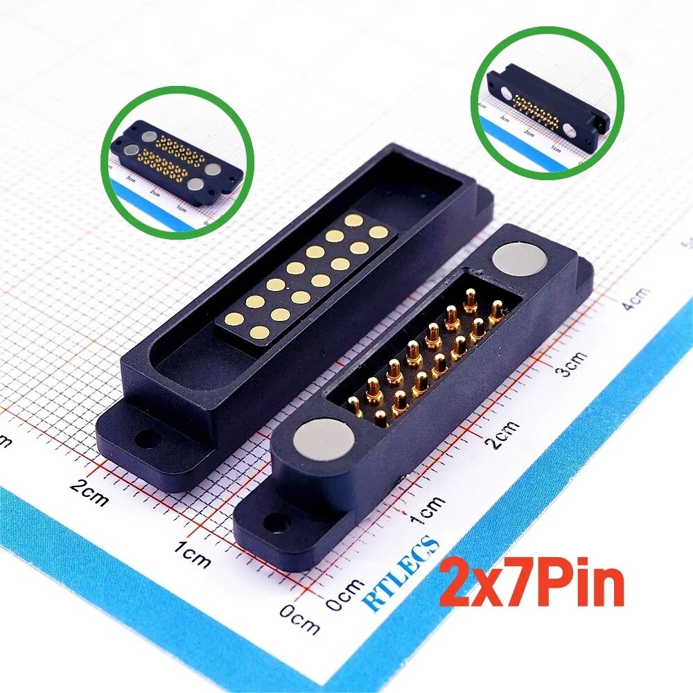 1/3/5/20/50 шт. двухрядный сильноточный магнитный разъем Pogo Pin 8, 10, 12, 14, 20-полюсный штекер, гнездо, шаг 2,54 мм, зарядка постоянного тока