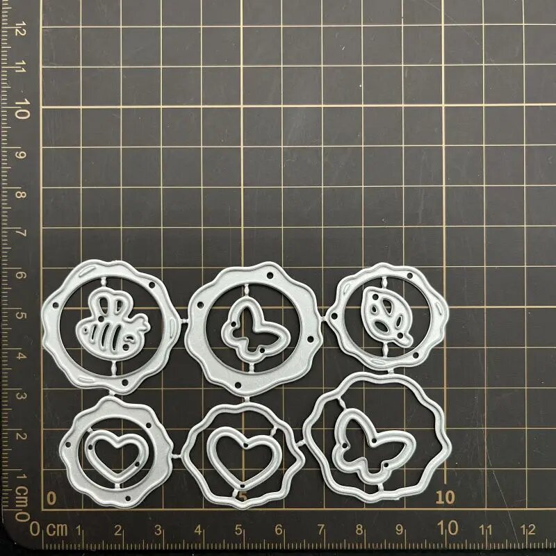 Металлические пресс-формы для скрапбукинга в форме сердца и бабочки Серебряный, F-64