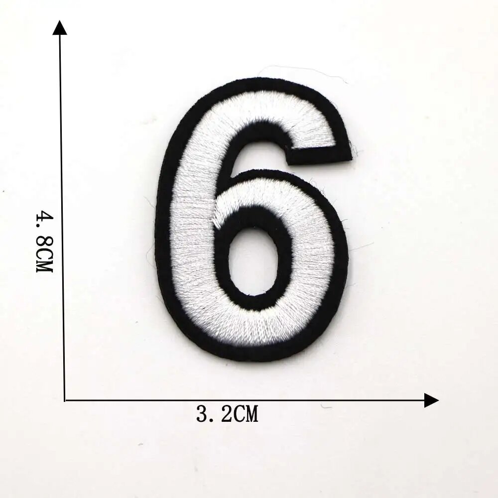 Нашивка цифра 6 черная, 4.8x3.2 см