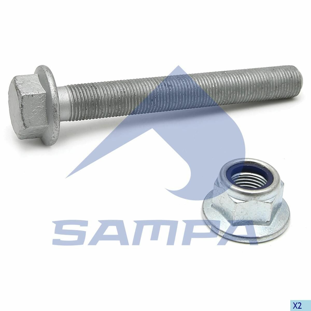 Болт M16x2х122 амортизатора + гайка М16х2 094.771 SAMPA
