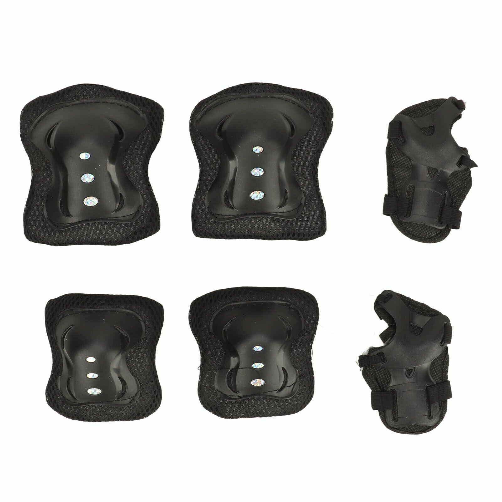 Детские наколенники для катания на роликовых коньках, мягкая губка, дышащий комплект защитного снаряжения для езды на велосипеде для скейтборда, черный