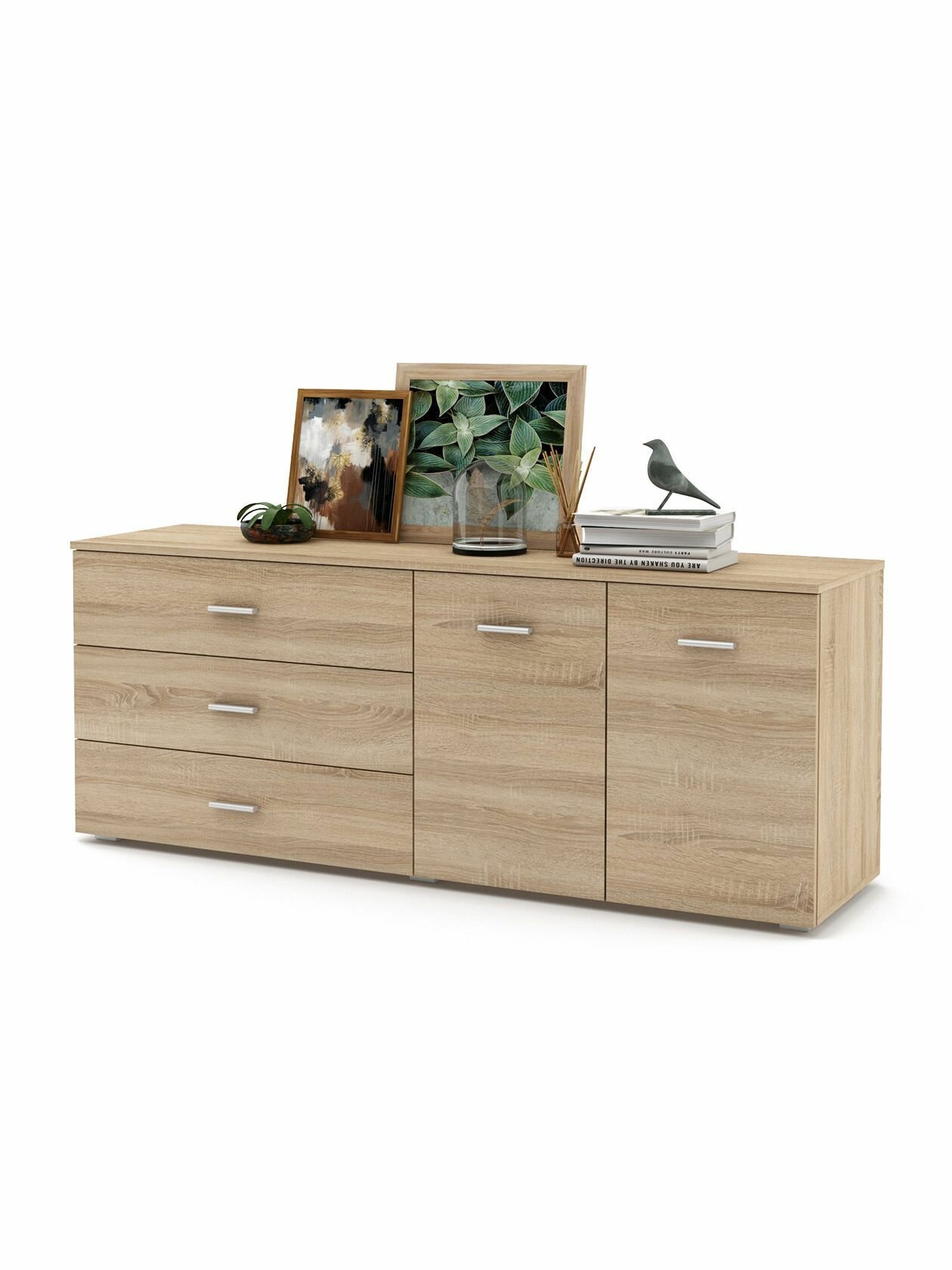Комод для одежды с ящиками Мартин 6, для дома, дачи, офиса, ЛДСП, 3 ящика, цвет дуб сонома
