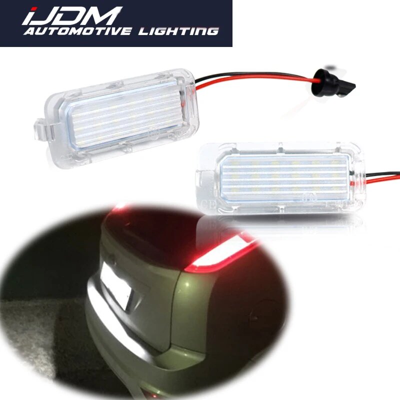 2 шт. светодиодная подсветка номерного знака Canbus для Ford Focus 5D Fiesta Mondeo MK4 C-Max MK2 S-Max Kuga Galaxy 6000K белая авто лампа