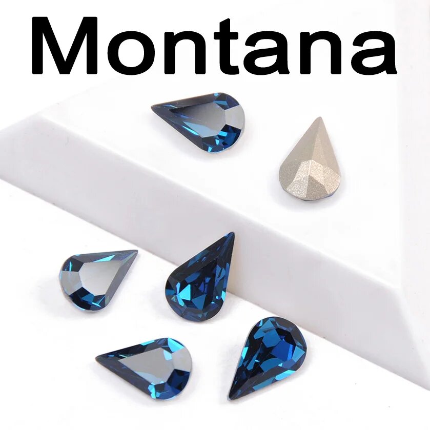 CTPA3bI Грушевидные кристаллы для декора Without Setting, Бирюзовый, 5x8mm-27pcs, Montana