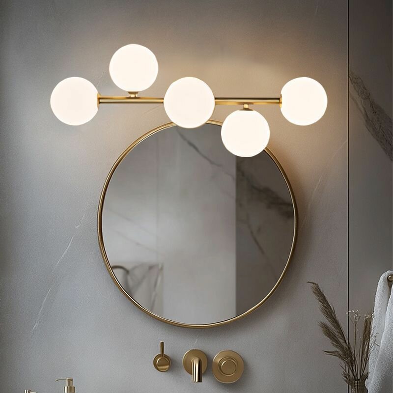 Светильник настенный, бра с матовым стеклянным абажуром, регулируемая яркость, с бронзовым покрытием, для коридора, прихожей, гостиной, спальни и лестницы