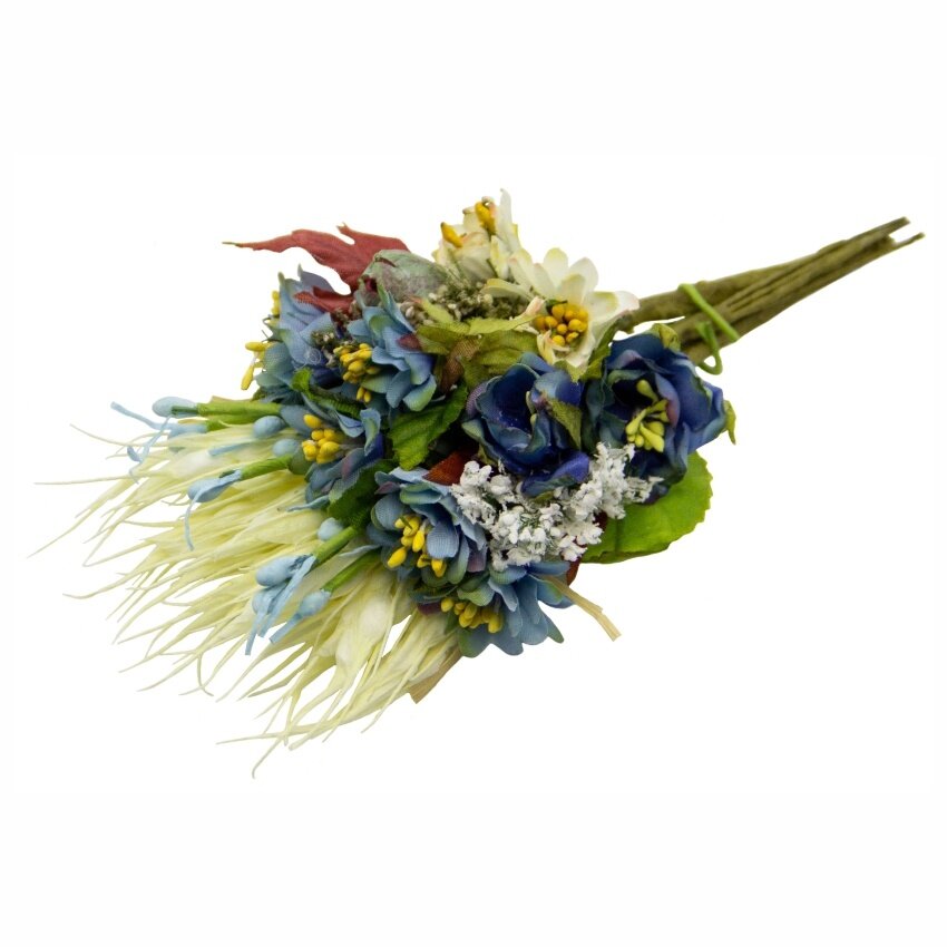 Набор декоративных букетиков Рукоделие 5 композиций, колоски, цветы разного диаметра и цвета