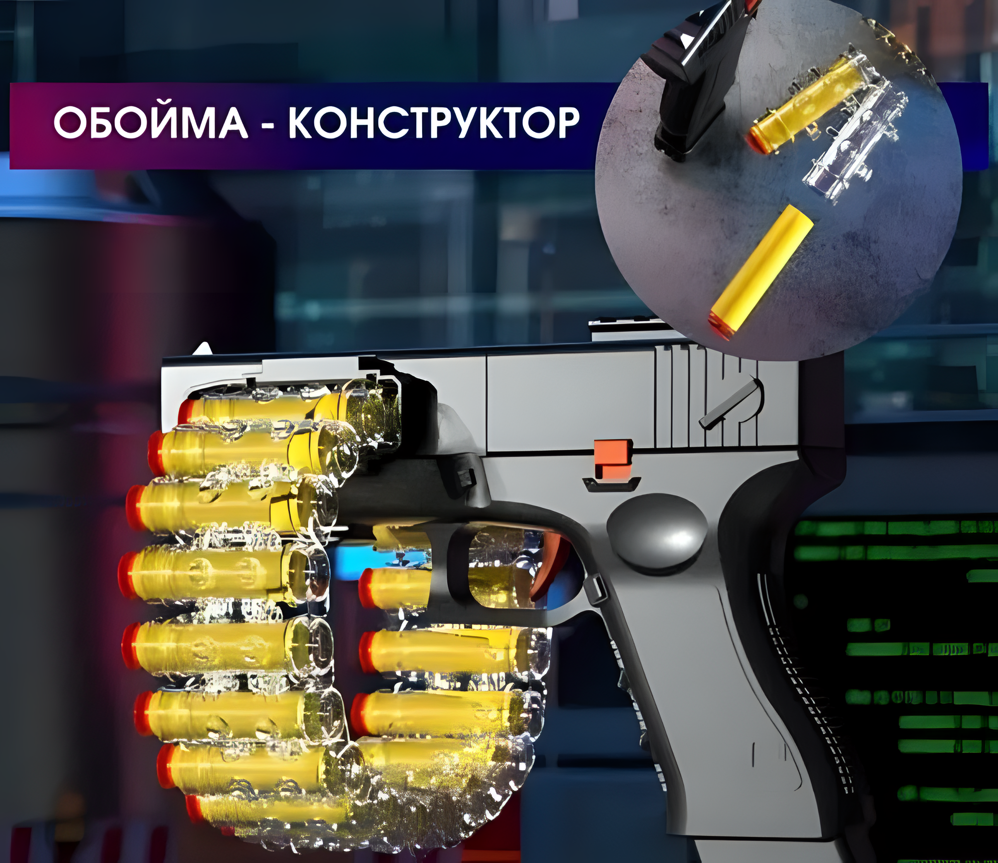 Игрушечный пистолет HC Toys Глок, 20 пуль, дальность поражения 5м, звук затвора, черный