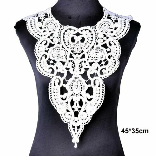 Белая кружевная аппликация 45*35см, Цвет: 25