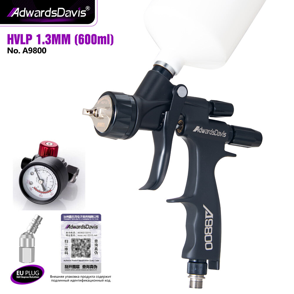 9800 HVLP 1,3 мм пневматический краскораспылитель для автомобильного покрытия, грунтовки, лака, распыления краски на водной основе