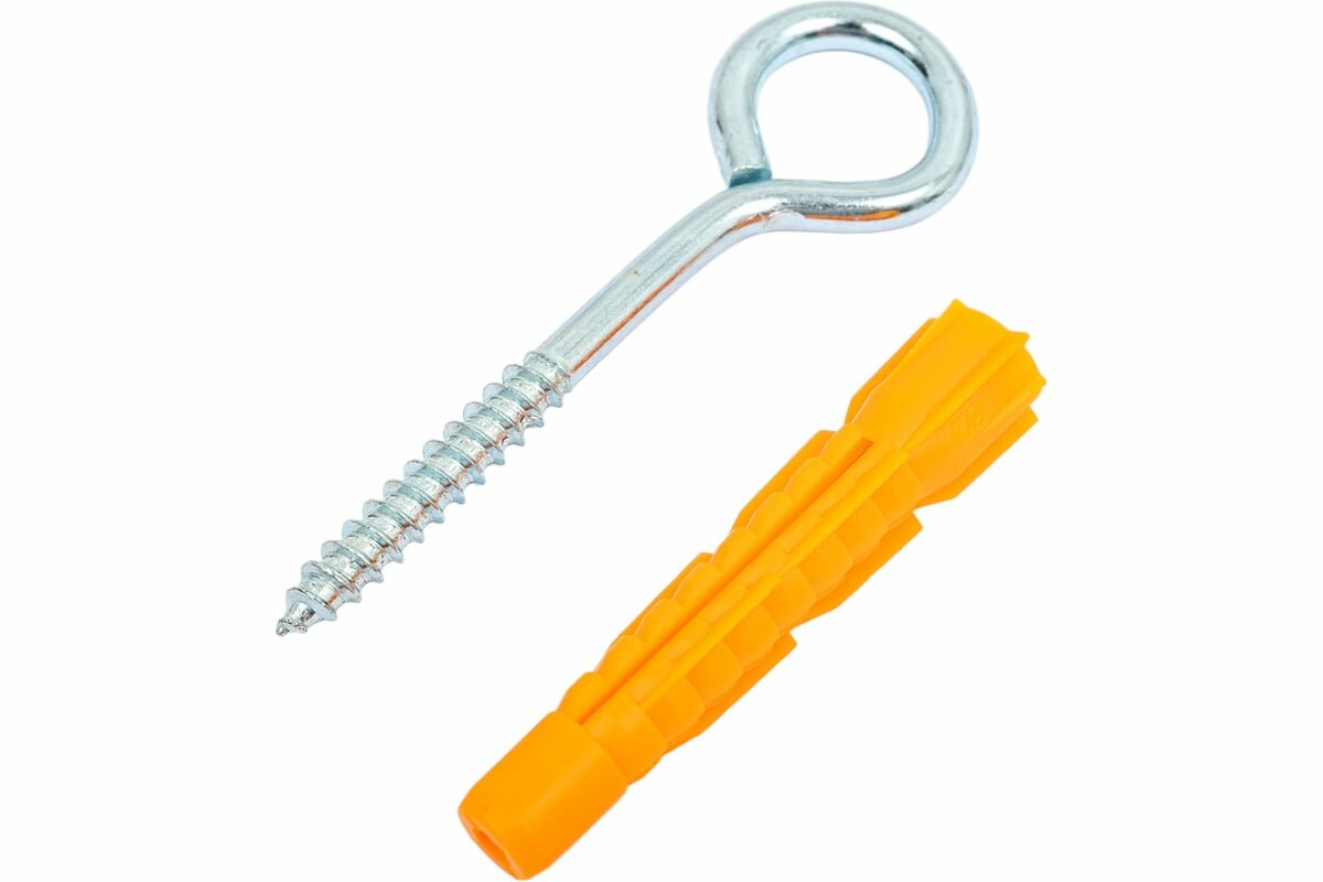 Tech-Krep Шуруп с кольцом 6x60 с универсальным дюбелем 10x61, 2 шт в пакете 114042