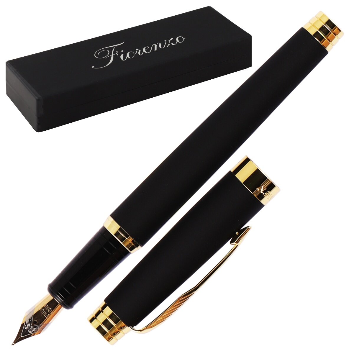 Ручка перьевая FIORENZO подарочная, заправка Механическая, Корпус Черный, пластиковый Футляр (203542/2/F)