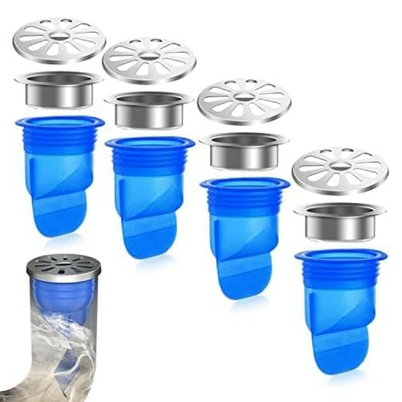 4 Напольный дренаж с улавливателем запаха, силиконовый напольный дренаж для труб диаметром 41-46 мм