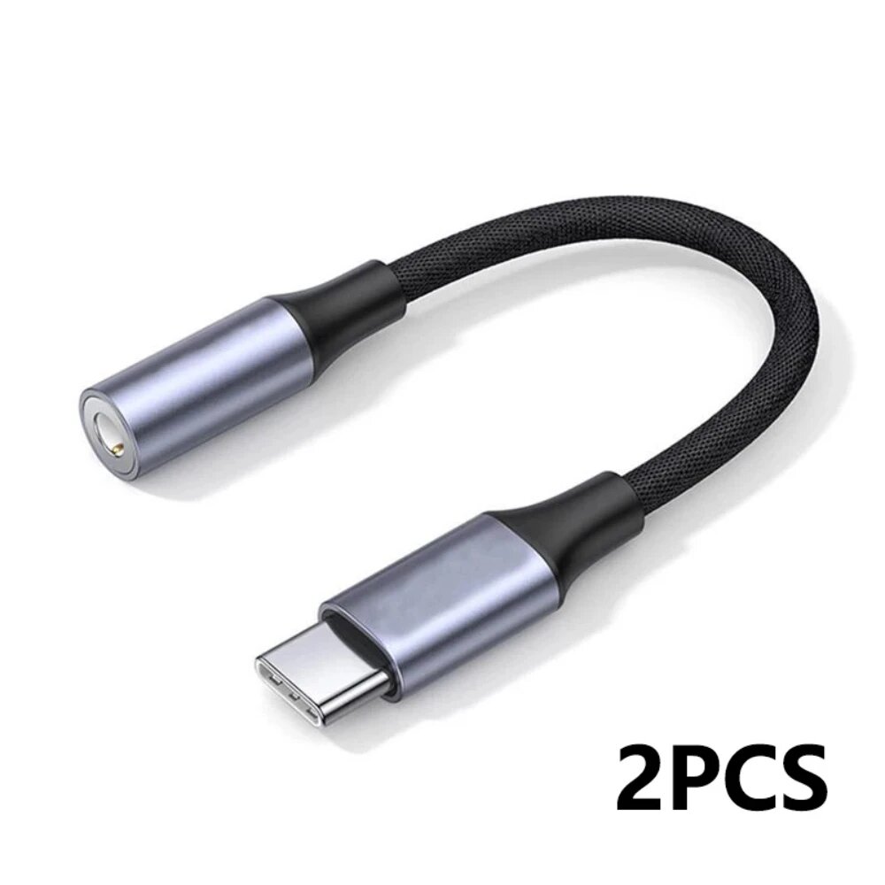Кабель-переходник с USB Type-C на Aux 3,5 мм для iPhone 15 Samsung S24 Xiaomi 14 2PCS