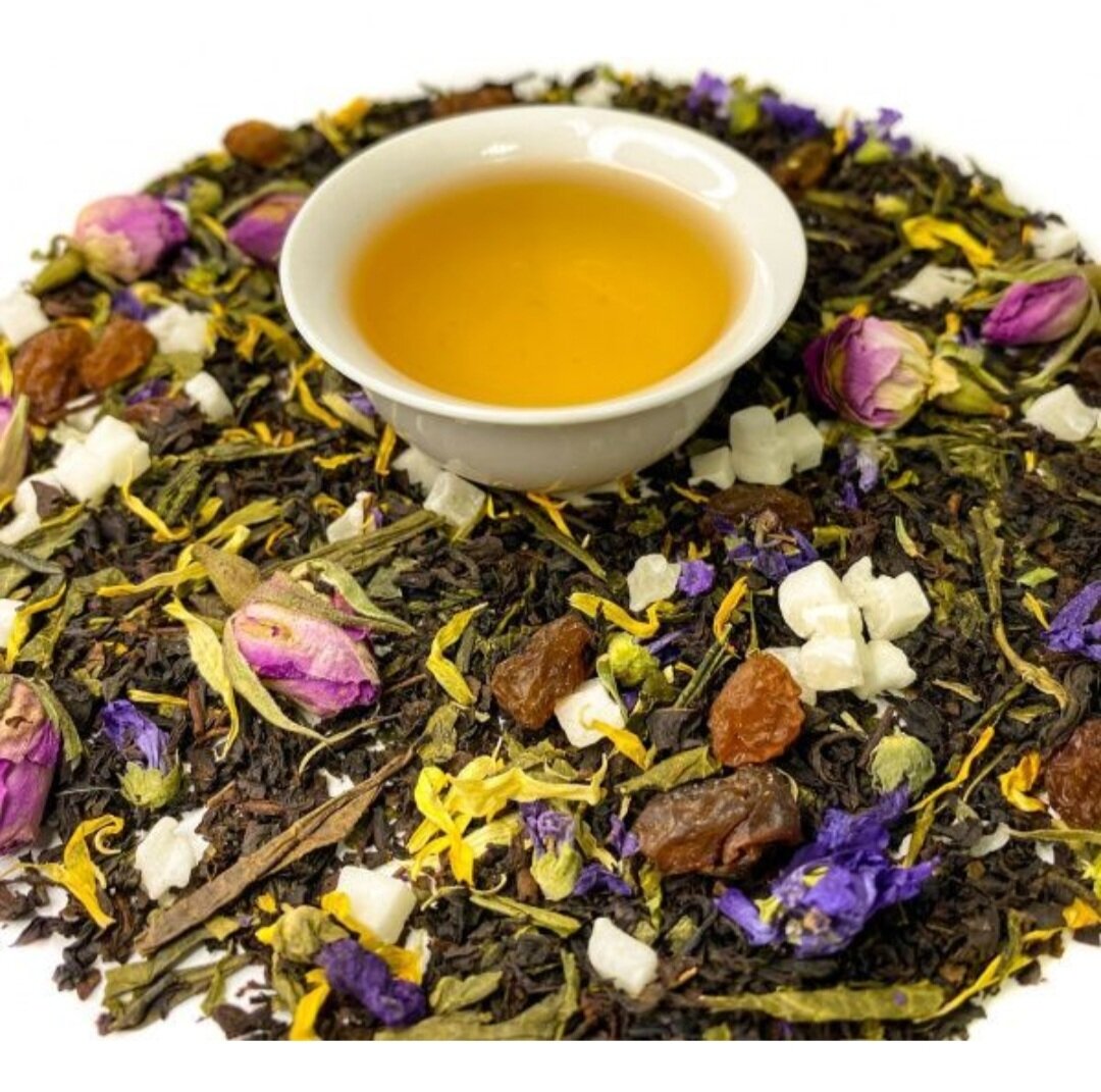 Чай 1001 ночь, зелёный - черный листовой чай, высшая качества, 1000гр