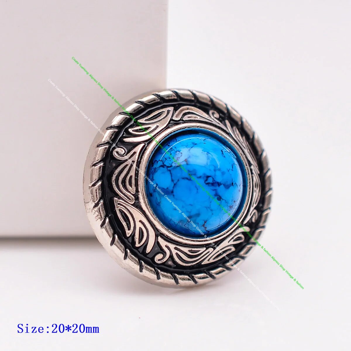Набор кончо 10 шт, зеленый бирюзовый, металл, Create YueHong Blue Bead