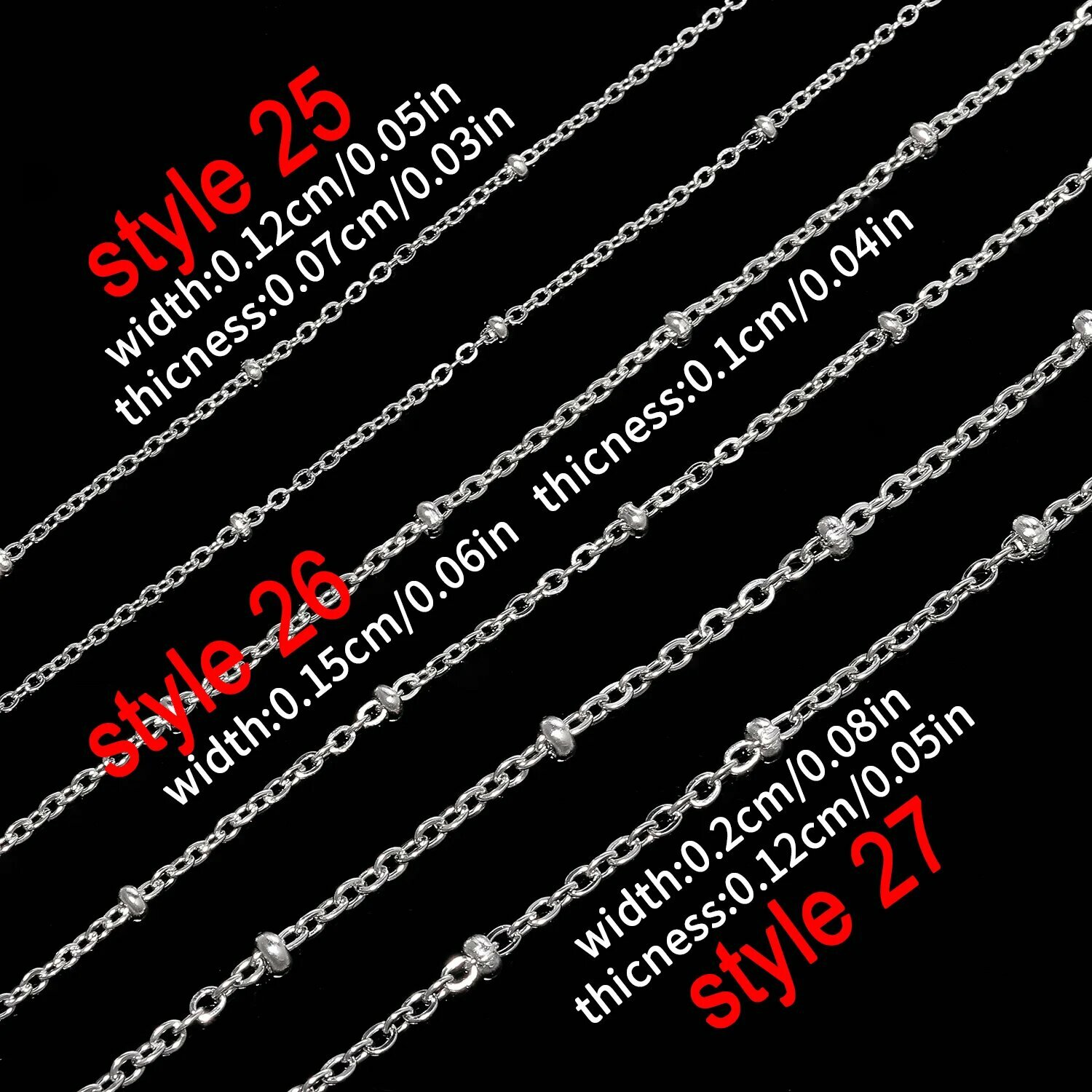 Цепочка из нержавеющей стали с бусинами nociuciu style 25