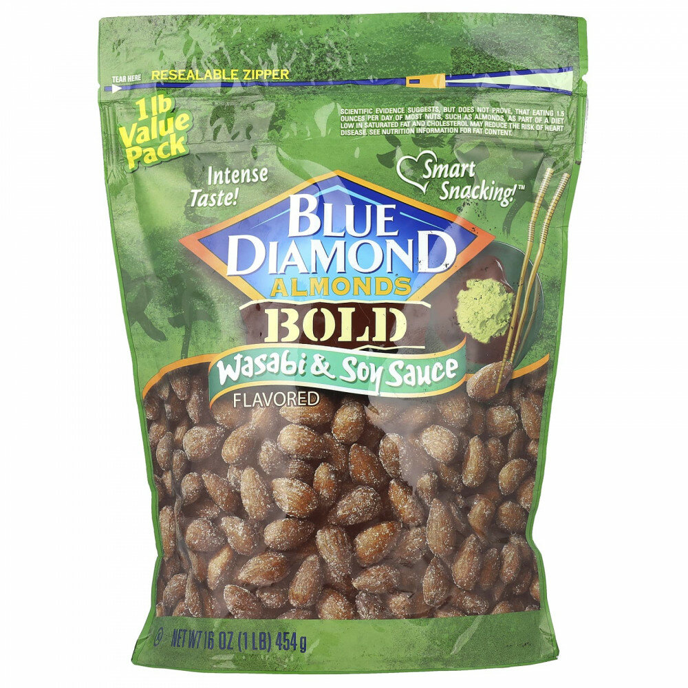 Blue Diamond, миндаль, жирный соус с васаби и соевым соусом, 454 г (16 унций)