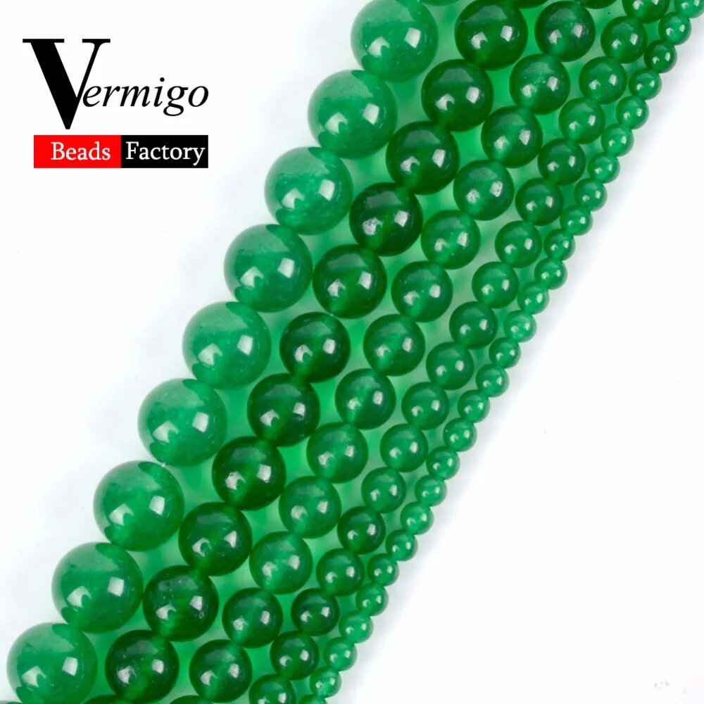 Бусины Vermigo из зеленого халцедона 4-12 мм 6mm Approx 61pcs