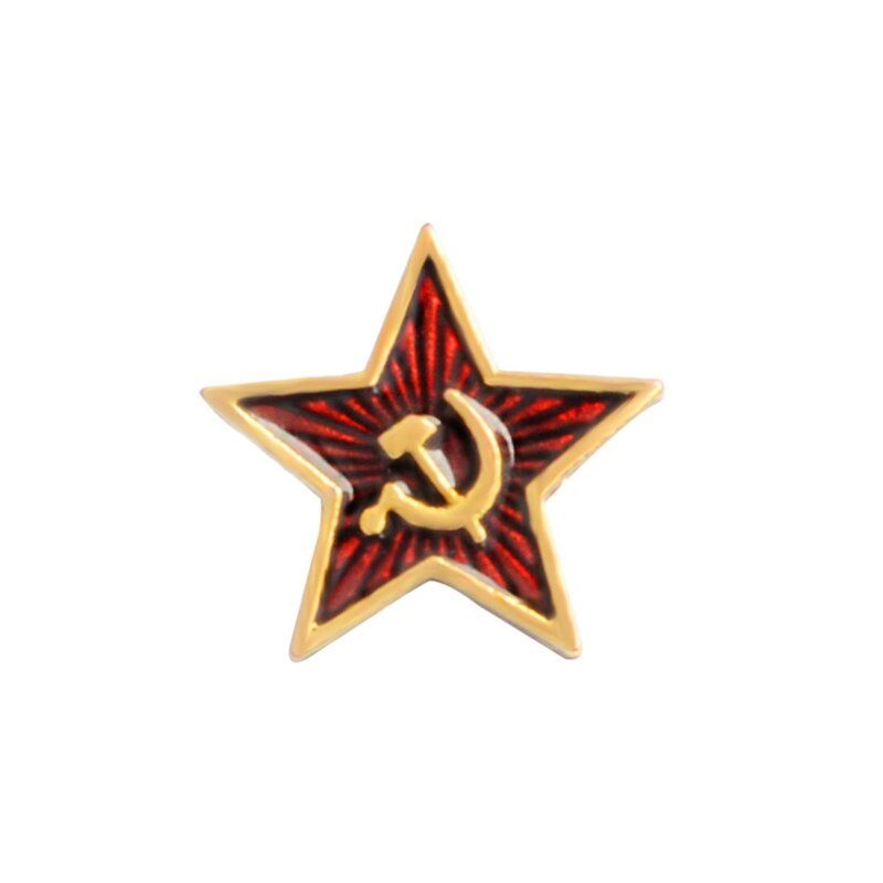 Ретро Символ СССР Эмалированная Булавка Красная Звезда Брошь С Серпом И Молотом Советский Значок Брошь Подарочный Значок Значок Булавка на Лацкан Пальто Кепки