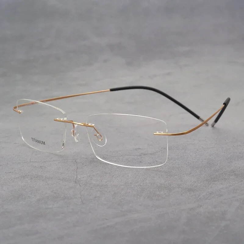Безрамочные очки TR90 для дальнозоркости gold, 4.0