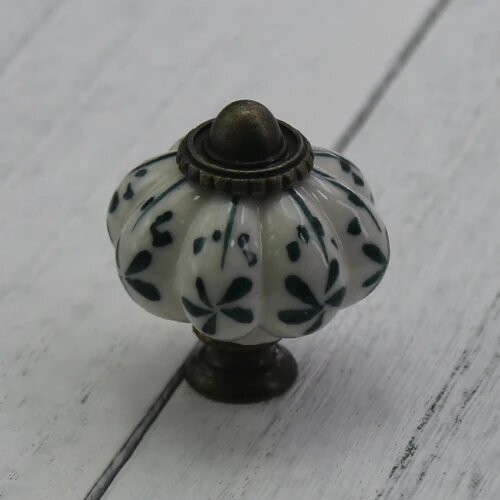 1x ручки для кухонного шкафа, керамические ручки для ящиков, шкафа, комода, мебельная дверная ручка, фарфоровые ручки с тыквой