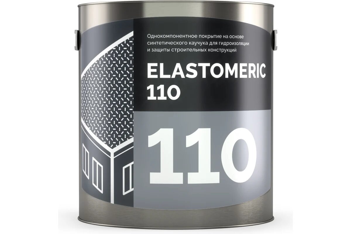 Elastomeric Systems Полимерная гидроизоляционная кровельная мастика Elastomeric 110, серый цвет, 3 кг 1100003