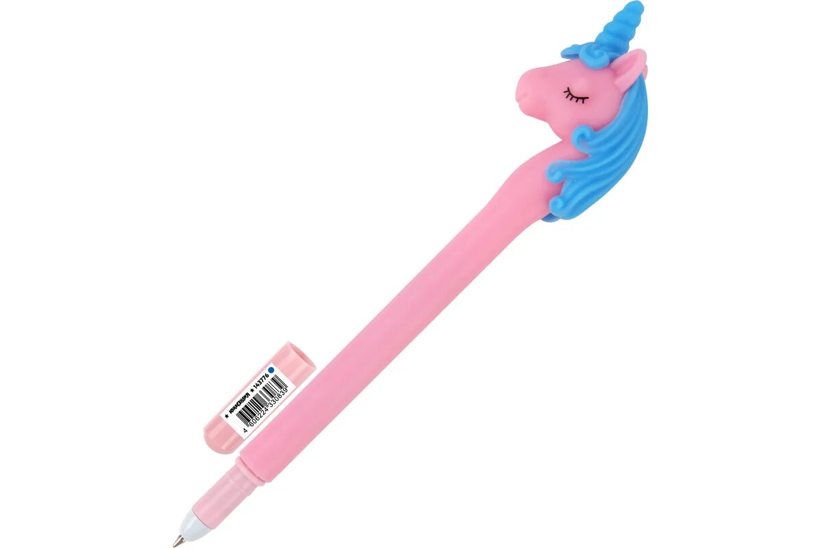 Юнландия Единорог фигурная шариковая ручка синяя, мягкий силиконовый корпус 0.7 мм 1 шт