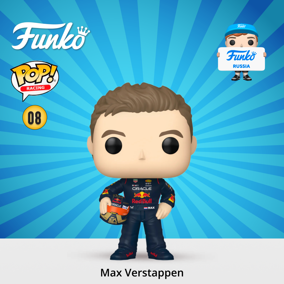Фигурка Funko POP! Racing F1 Oracle RedBull Racing Max Verstappen w/Helmet (08) 80580