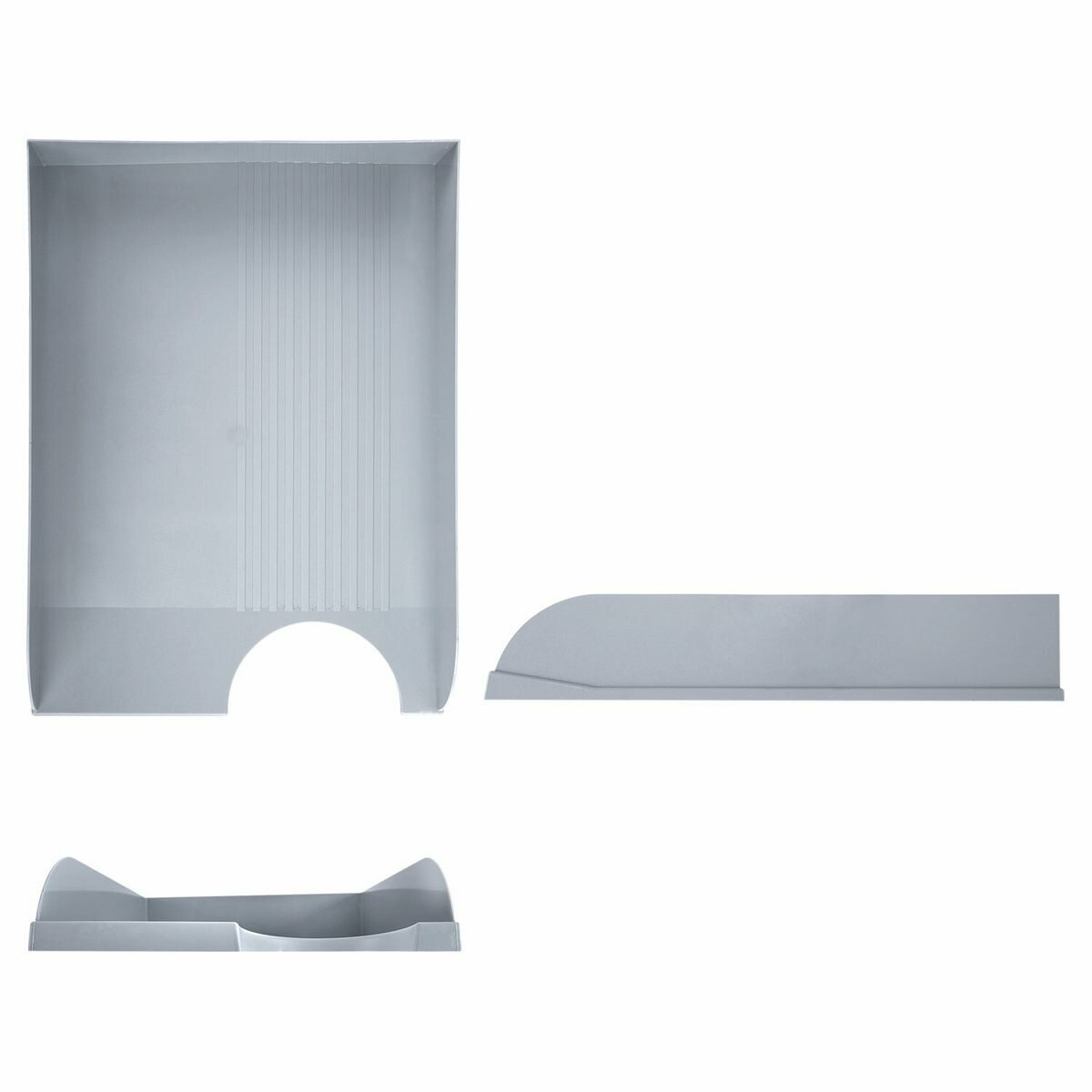 Лоток для бумаг горизонтальный Brauberg Standard, 350х253х65мм, серый (238347)