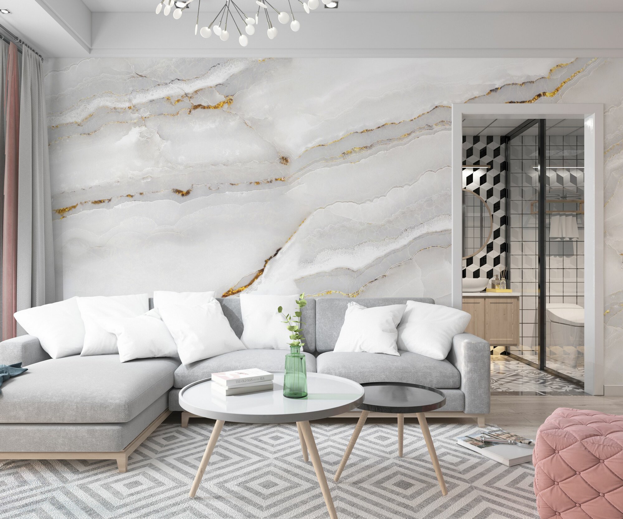 Гибкий мрамор "Айрис" полотно №2; 1420х2850 ; 4,047 кв. м.