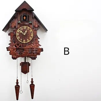 Настенные часы "Кукушка, вырезанная из цельного дерева", 33 см х 33 см