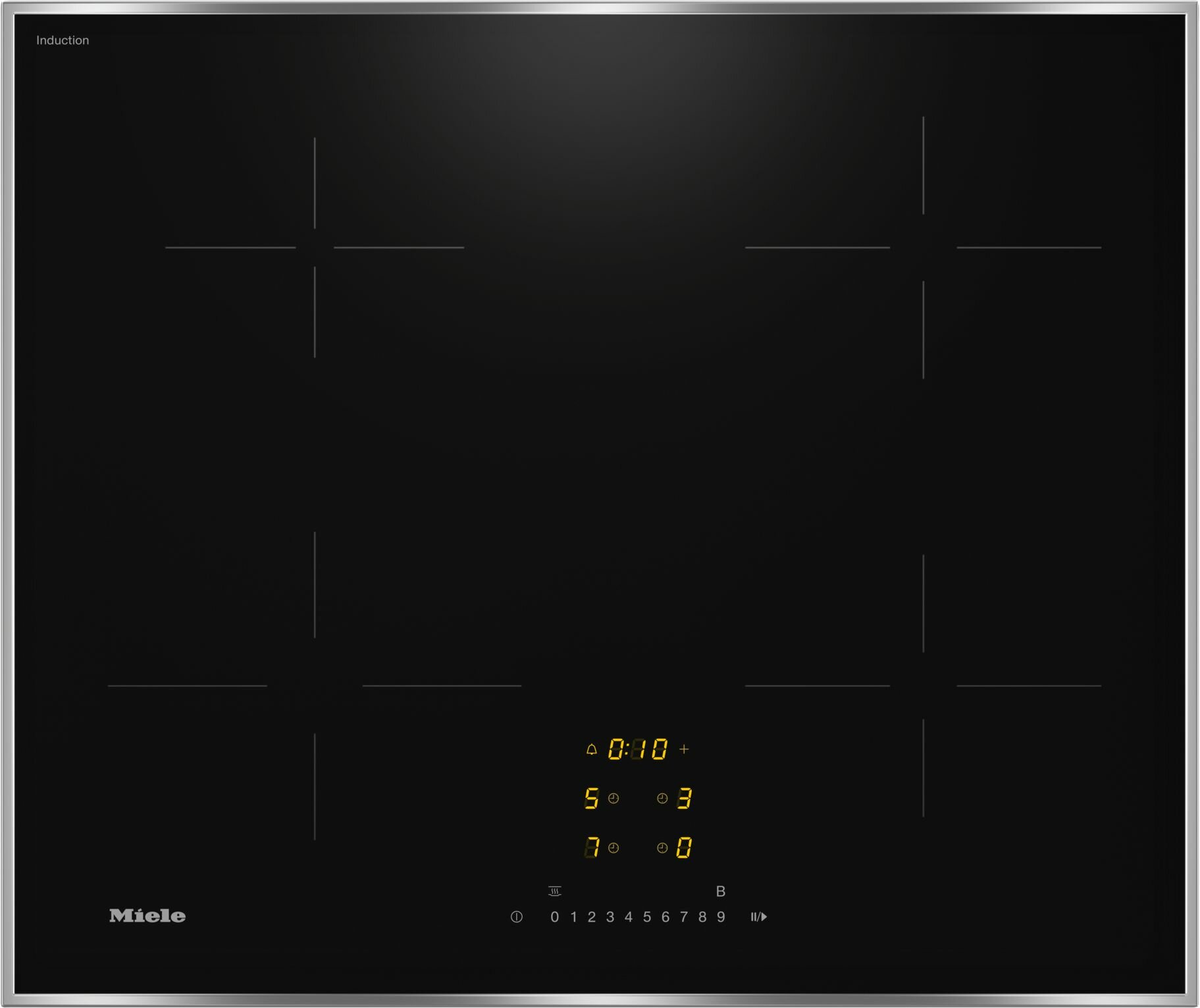 Электрическая варочная панель Miele KM 7361 FR черный, индукционная, 4 конфорки мощность 7300Вт, сенсорное управление