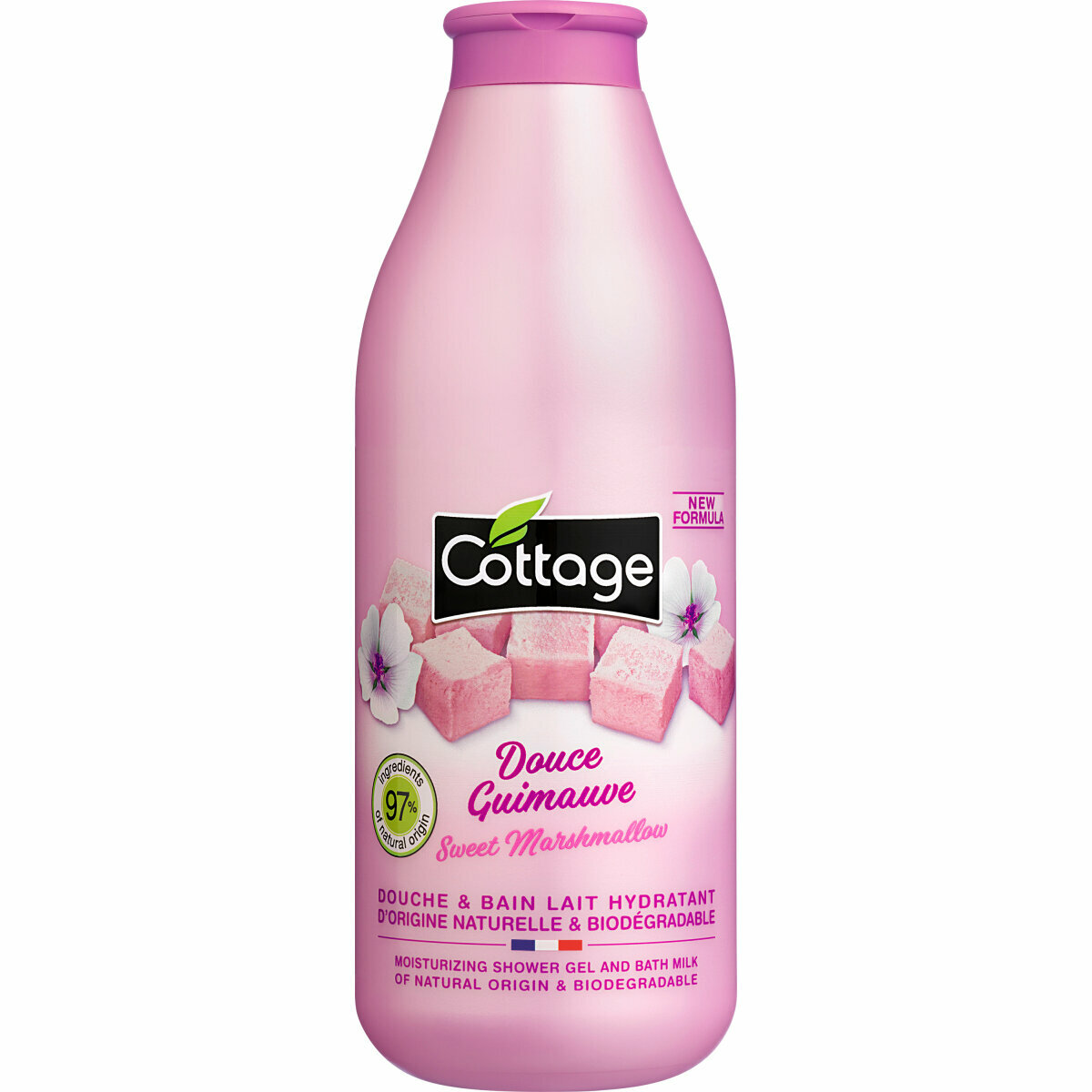 Гель для душа и пена для ванны Cottage Зефир увлажняющий 2 в 1, 750 мл