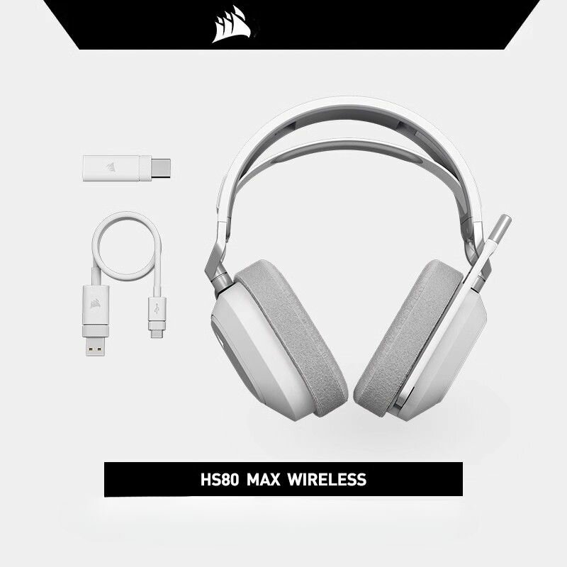 Беспроводная RGB-гарнитура CORSAIR HS80 MAX Беспроводная гарнитура с шумоподавлением Bluetooth с микрофоном