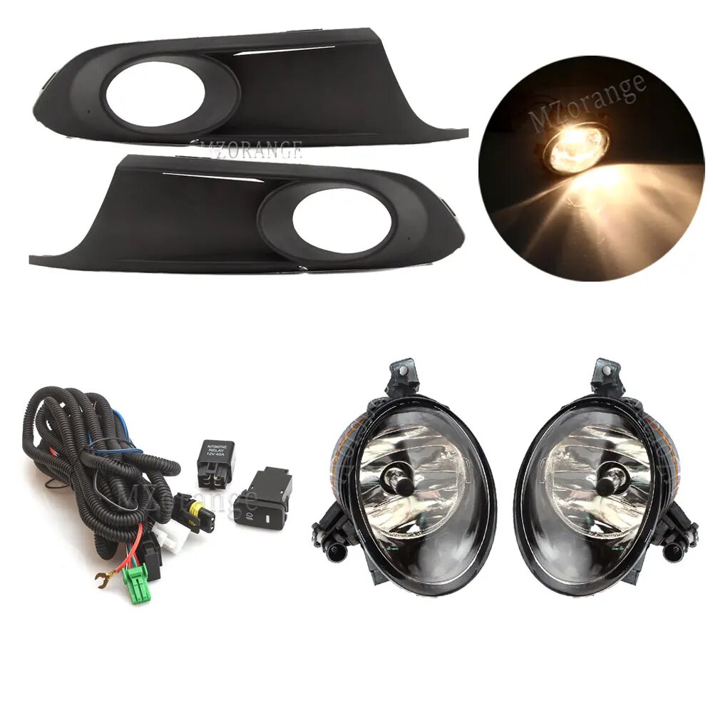 Противотуманные фары светодиодные для VW Jetta 6 A6 MK6 2011 2012 2013 2014 Фара переднего бампера Противотуманная фара Крышка гриль Безель Рамка Проволока аксессуары 1 set Halogen