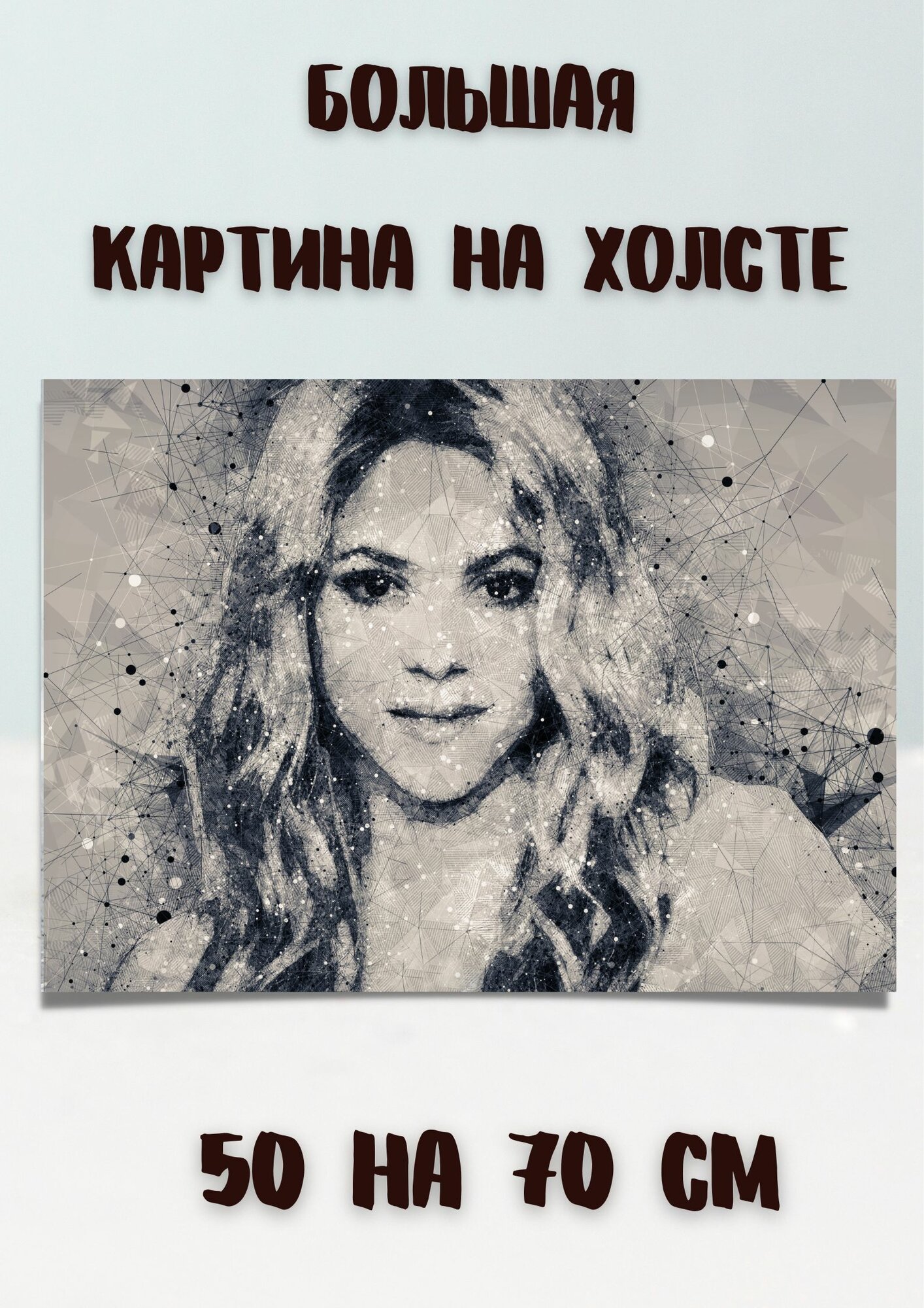 Картина с известной певицей Шакира - Shakira на холсте для интерьера