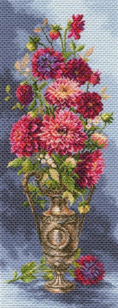 Рисунок на канве Матренин посад 40х90 см, 1705 Мечтательные георгины (МП.40х90.1705)