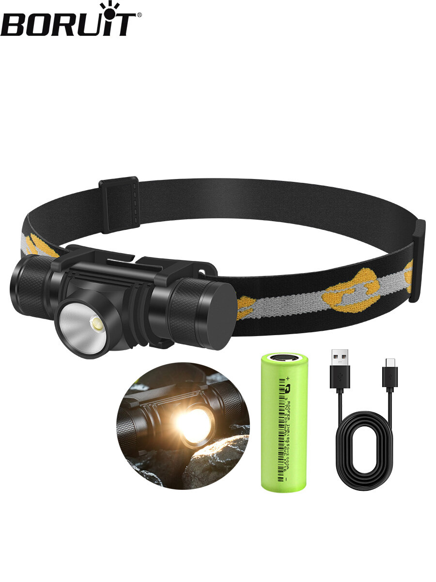 Перезаряжаемая светодиодная фара BORUIT D10 (теплый свет-с аккумулятором)