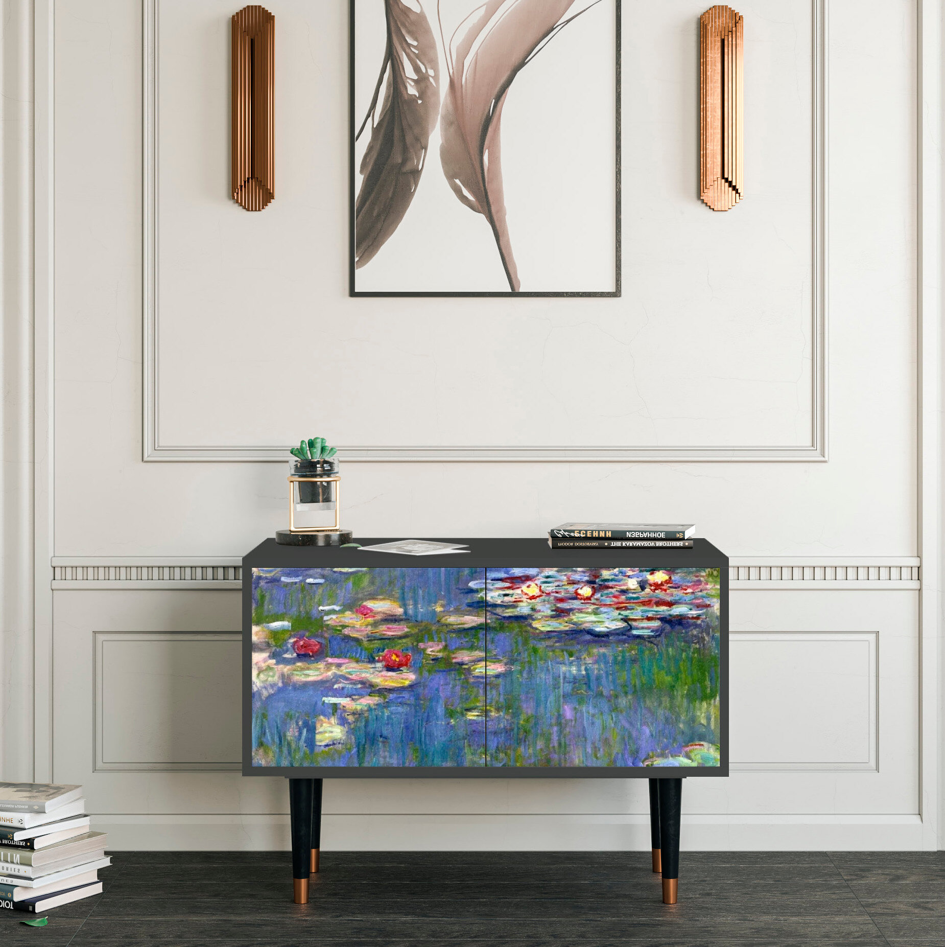Комод - STORYZ - S1 The water lily pond by Claude Monet, Размер - 94 x 69 x 48 см, Цвет корпуса - , Антрацит