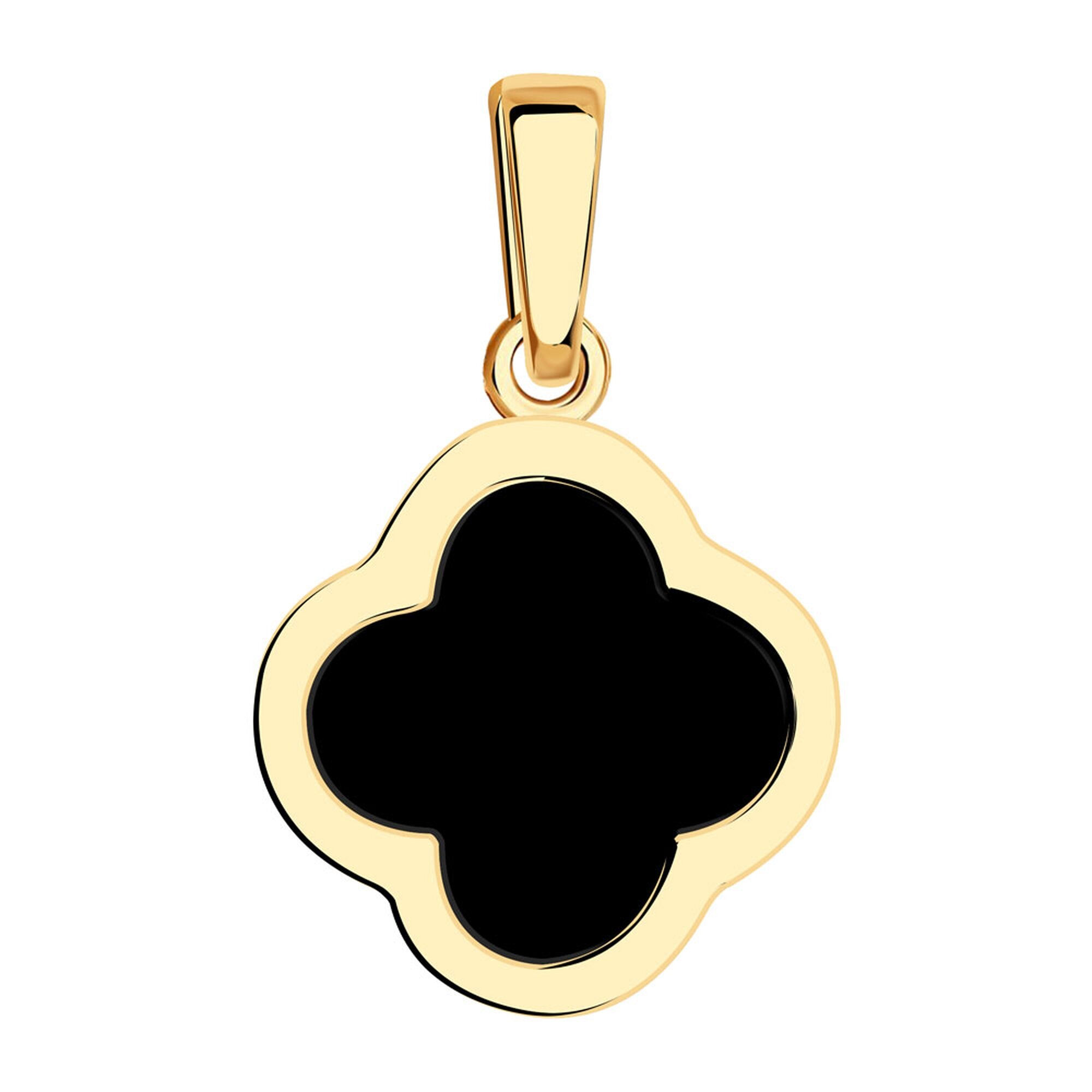 Подвеска, красное золото, 585 проба, оникс