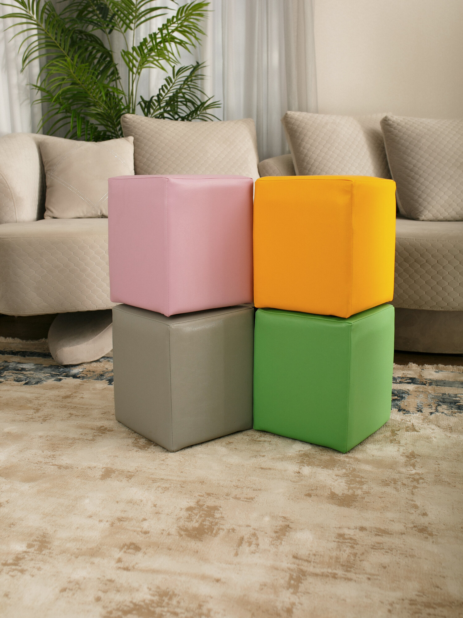 Пуфик детский "Драголит" Набор из 4 штук, искусственная кожа