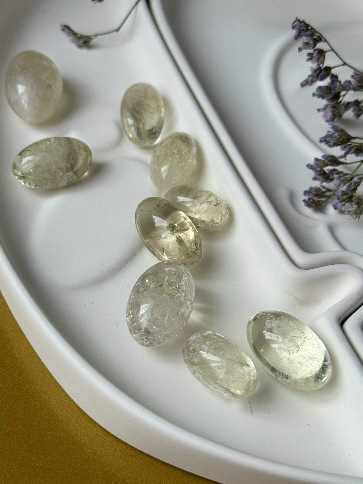 Галтовка из Цитрина (Бразилия, Гладкий, 1-2 см, Жёлтый)