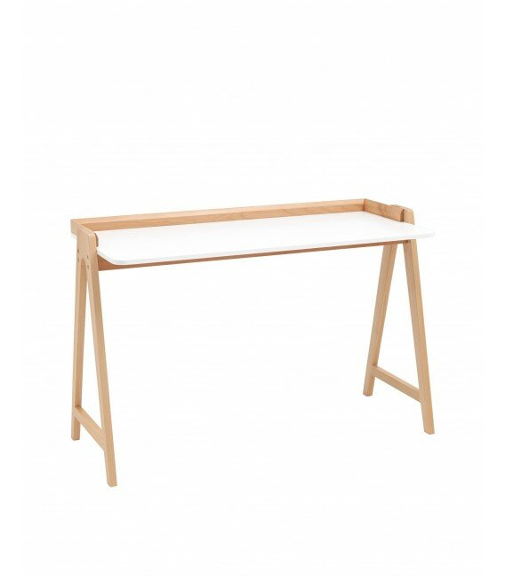 Стол письменный Прималуна 118*53 белый/светлое дерево