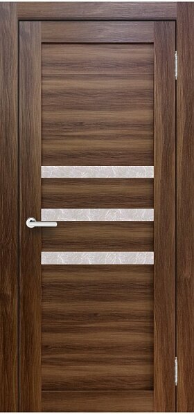 Межкомнатная Дверь Verda Х-6 Орех со Стеклом Гранит Прозрачный 2000х800мм (Полотно 1шт) / Верда.