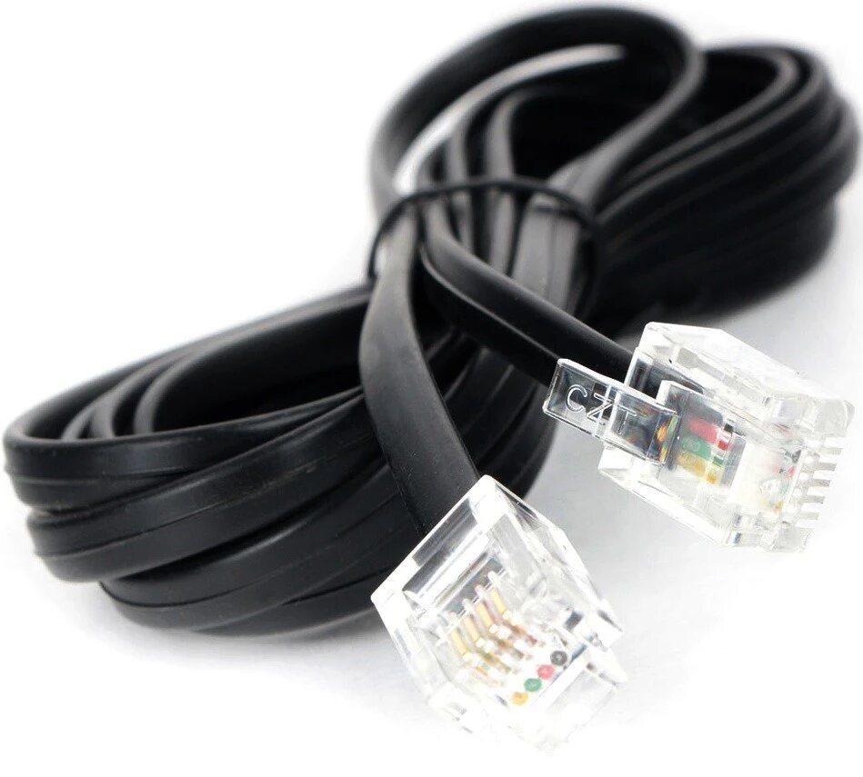 Телефонный кабель Gembird 2м (TC6P4C-2M-BK)