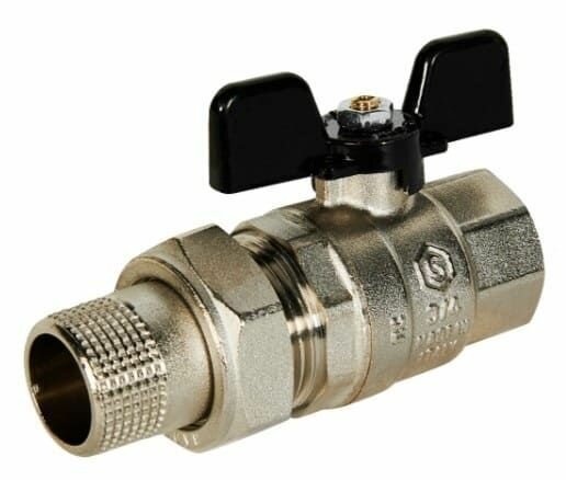 Кран шаровой с американкой STOUT 3/4" бабочка ГОСТ (полнопроходной)